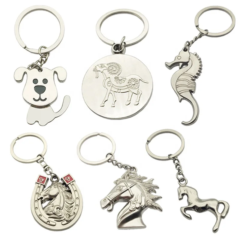 Custom Metal Design 3D Horse Head Key Chains - Promotional