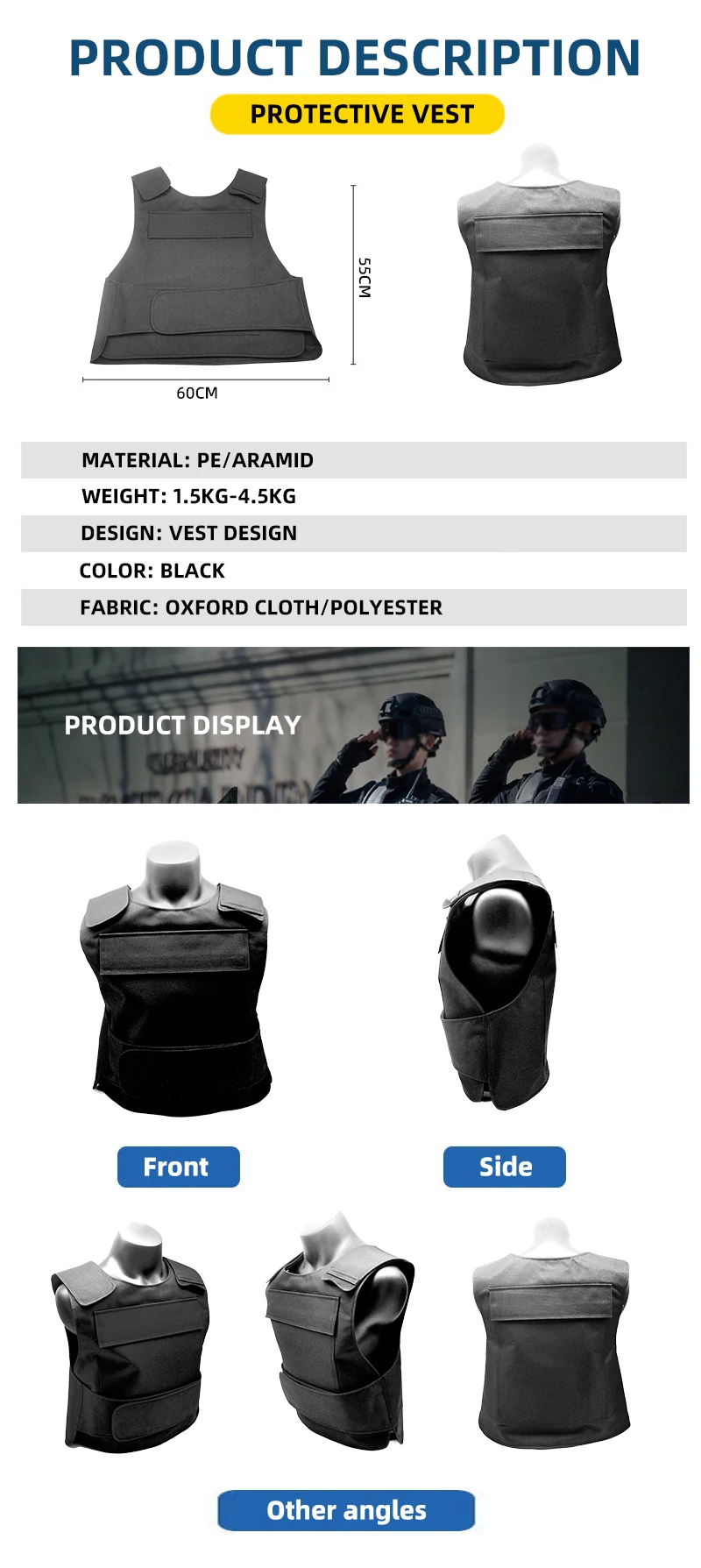 Personal Safety Equipment Anti Cut Vest Ready to Ship Stab Proof Vests ...