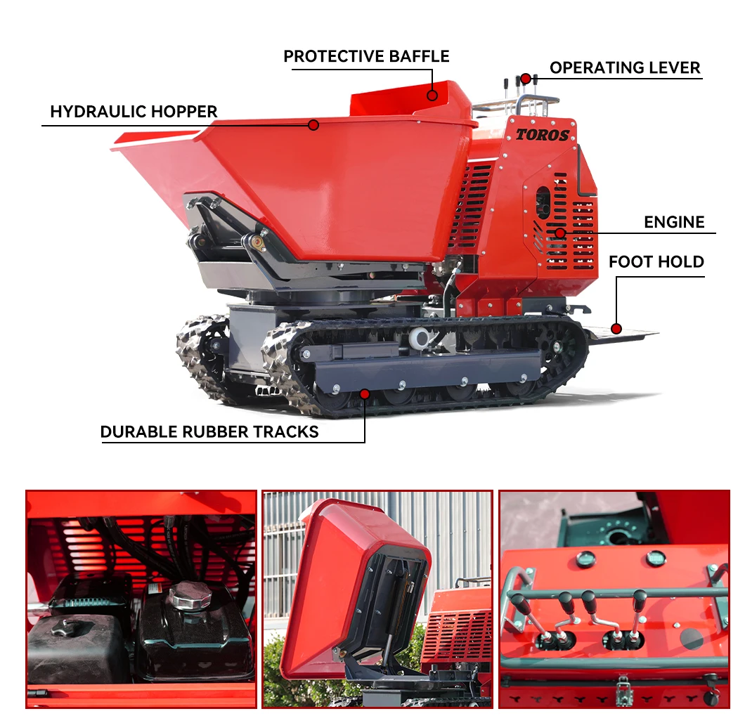 Free Shipping 800KG Mini Crawler Dumper Truck for Construction | Diesel ...