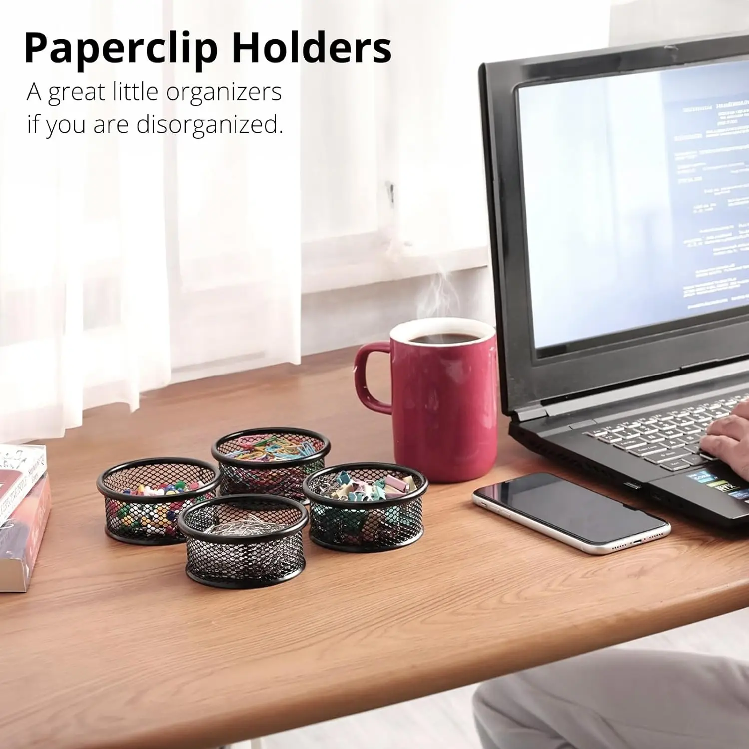 Factory Price Desk Organizer Temperature Display Metal Mesh Paper Clip ...