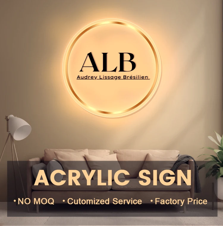 Custom Round Acrylic Neon Sign Round Backlit Sign Store Sign For ...