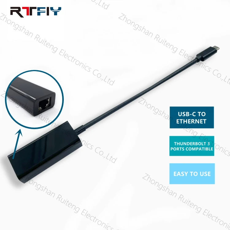 Rj45 To Type C 3.1 Gigabit Ethernet Lan Network Adapter Cable Usb-c ...