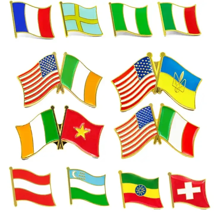 Wholesale Custom Epoxy National Flag Lapel Pin Badges - Metal Enamel ...