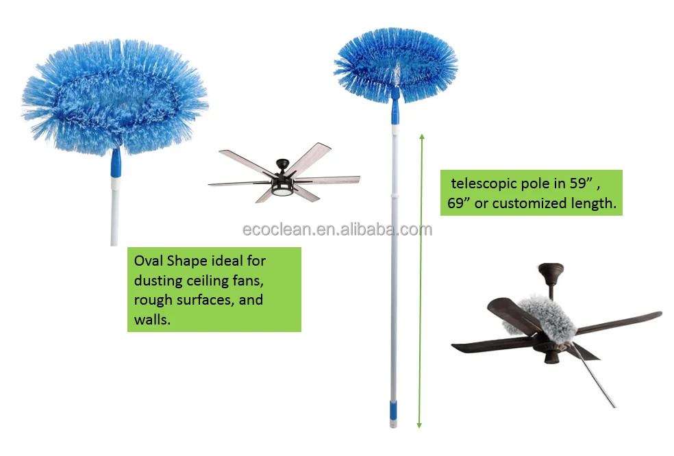Ecoclean Factory Bsci Telescopic Handle Pvc Bristle Cobweb Duster ...