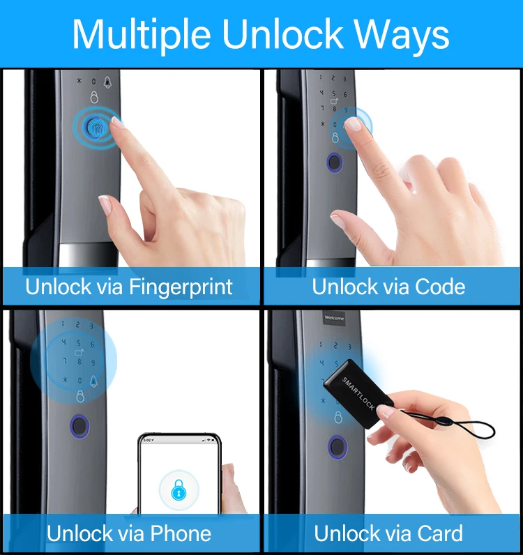 Smart Door Lock with 3D Face Recognition & Built-in Camera
