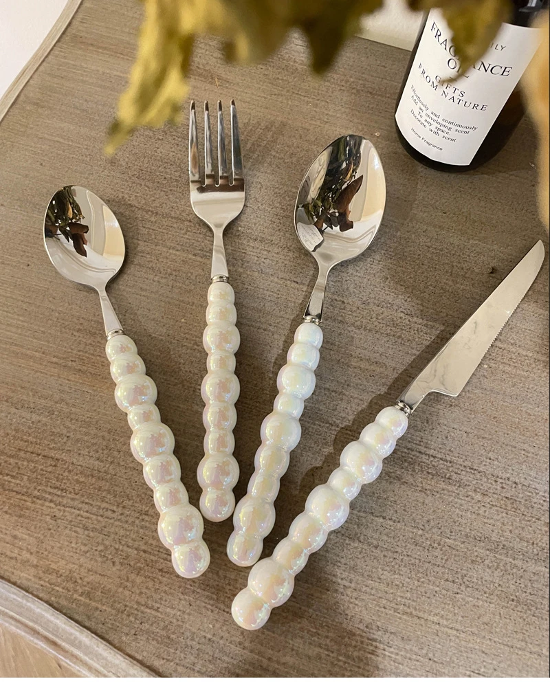 Korean Style Stainless Steel Flatware Set for Weddings