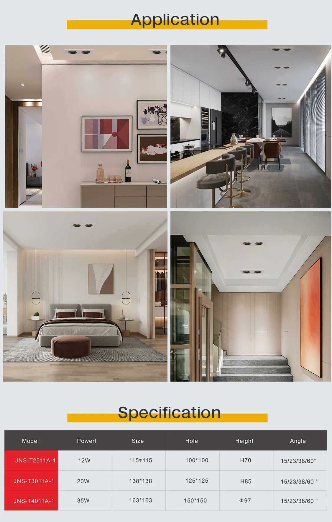 Beautiful Design Downlight Led 25w Indoor Home Lighting Square Recessed ...