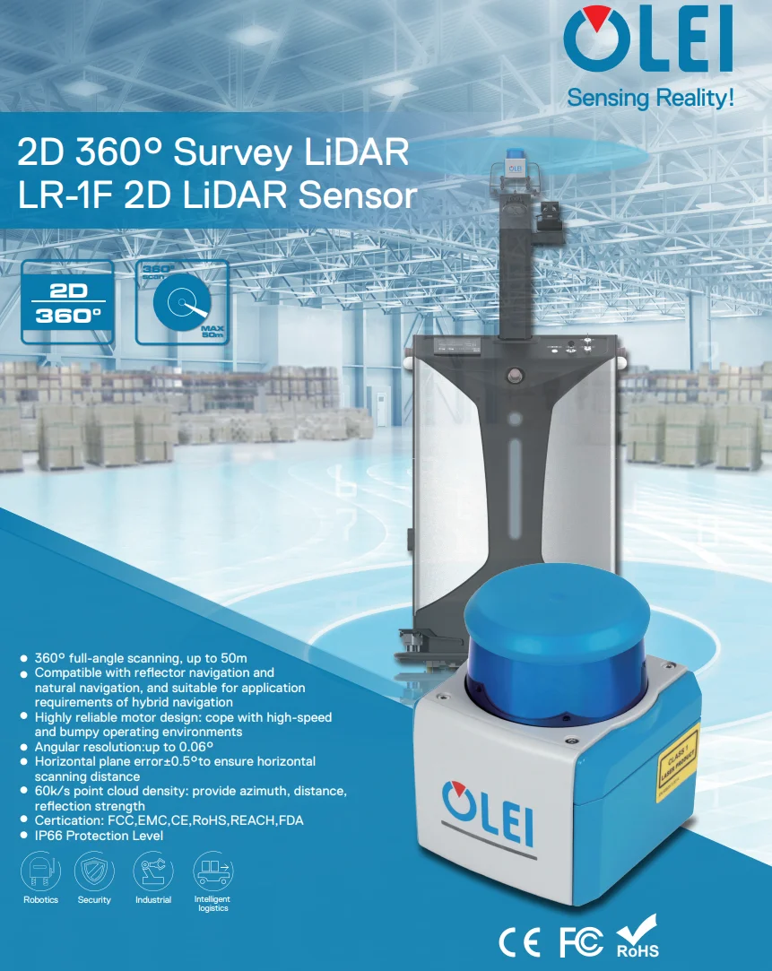 Olei Ce 50m Tof 2d 360 Degree Survey Lidar Laser Suitable For Both ...