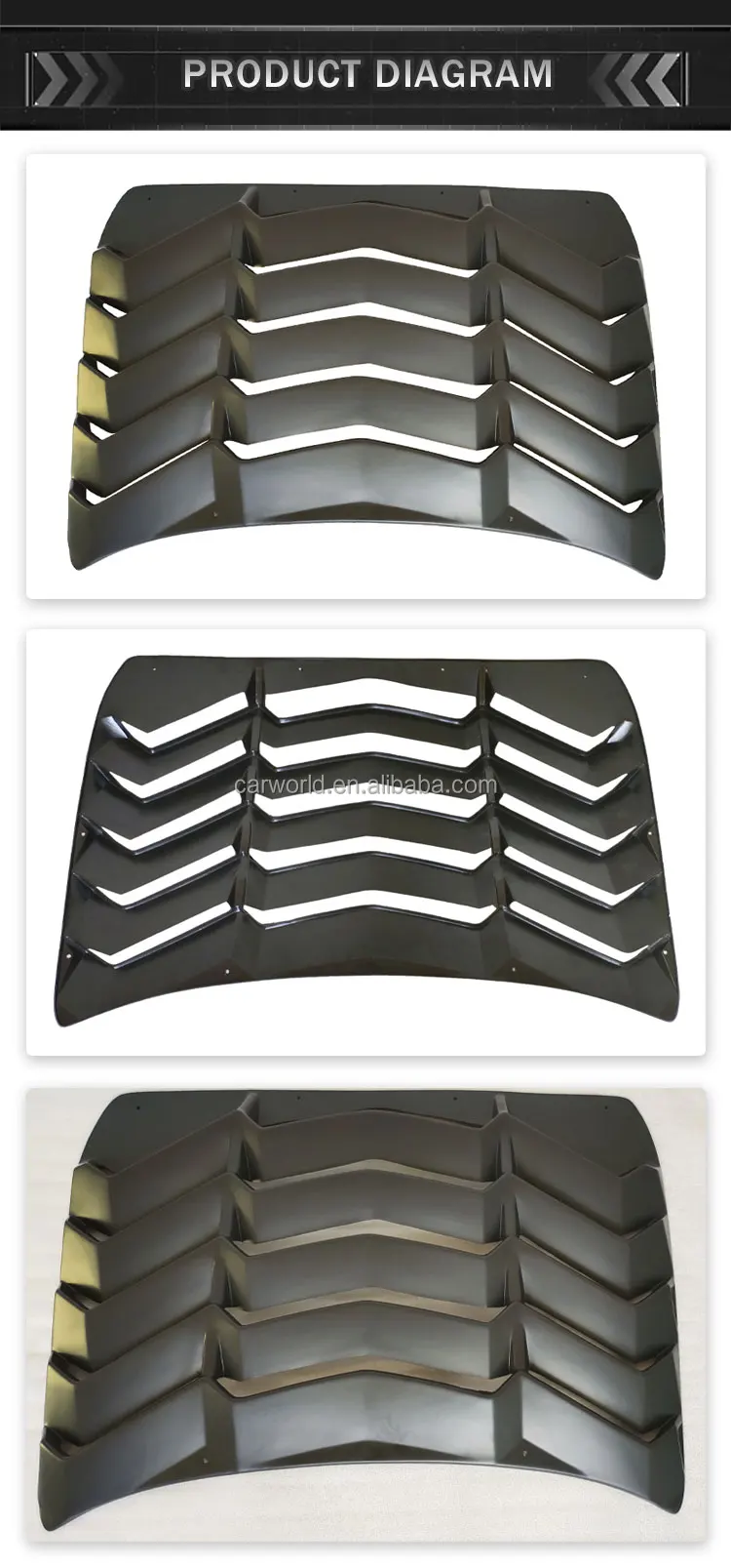 Conversion Car Rear Window Louvers Cover For Honda Civic 2016-2021 Auto ...