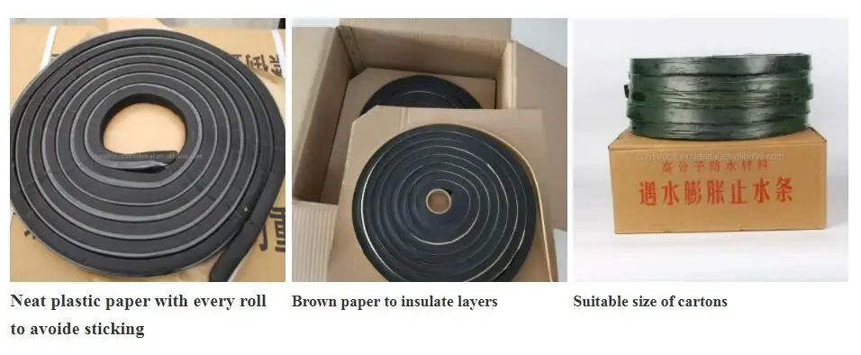 Hydrophilic Swell Rubber Waterstop Strips for Concrete Joints