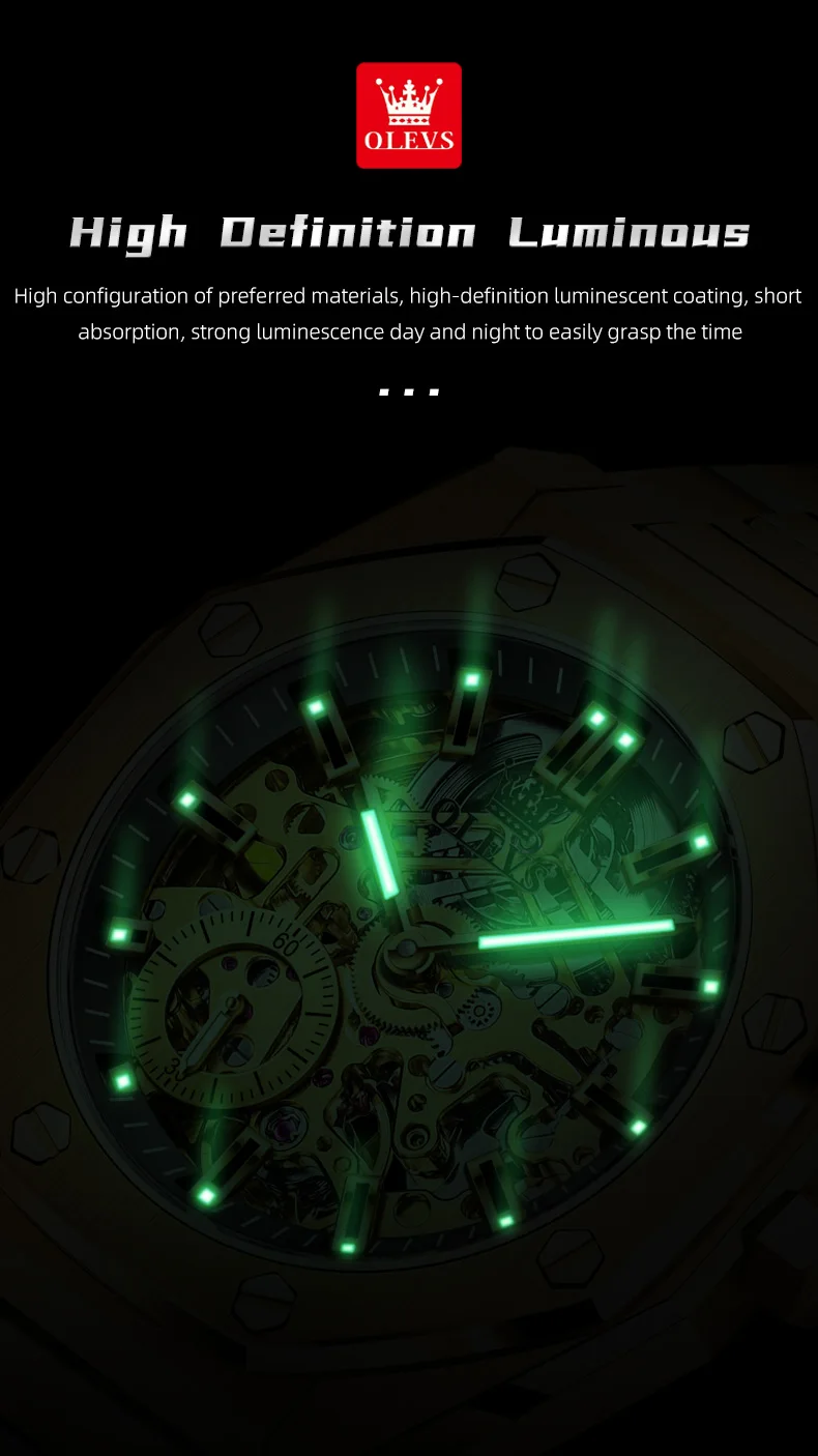 OLEVS Logo Luxury Alloy Case Wrist Watch - Stainless Steel Strap