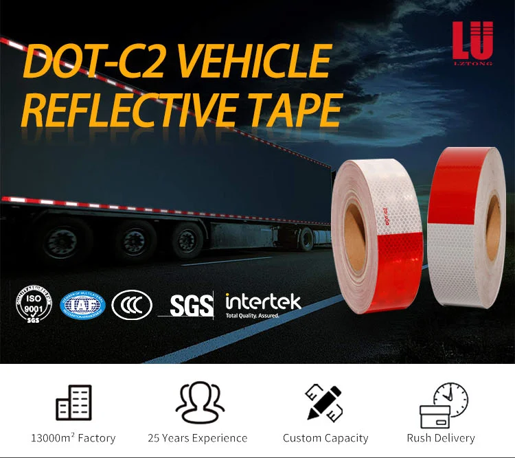2 Inch X 50 Yard Dot-C2 Reflective Sticker Conspicuity Reflective Tape ...