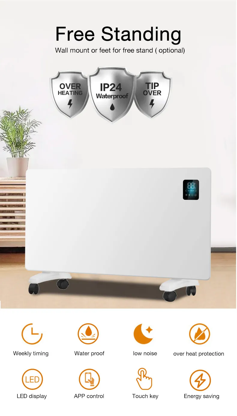Decorative Electrical Convector Wall Panel Heater Digital Control - Buy ...