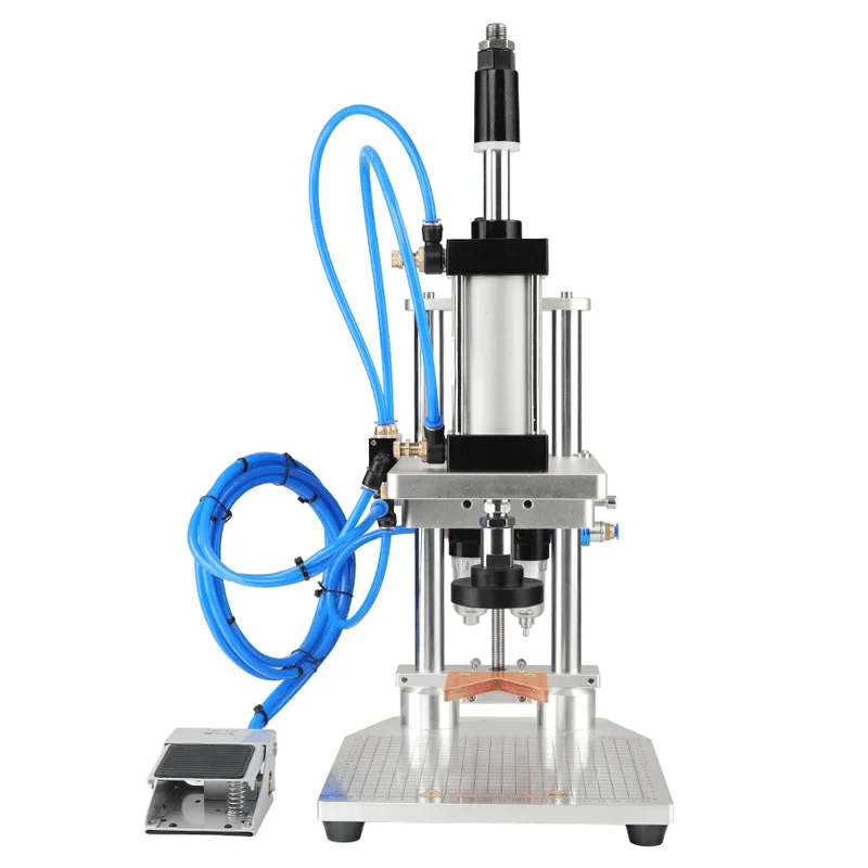 Pneumatic Punching Machine for Soy & Olive Oil Bottles Connected ...