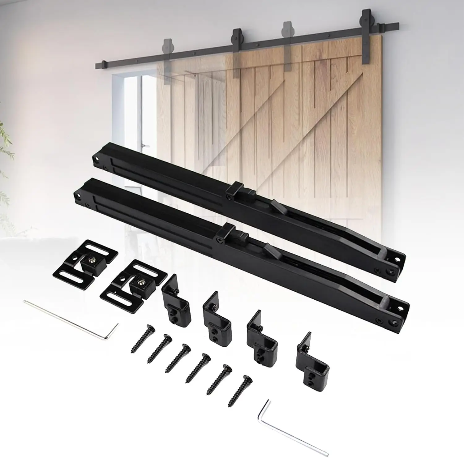 Modern Design Upgraded Barn Door with Soft Close Mechanism Hole-Free ...