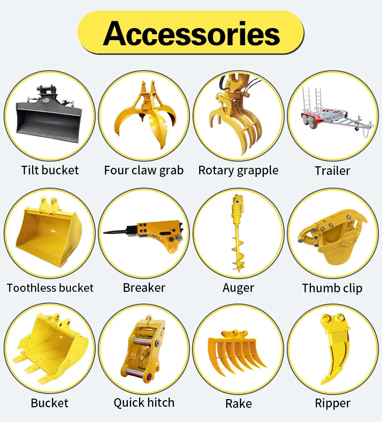 Rippa Construction Machinery Attachments - Mini Excavator Parts