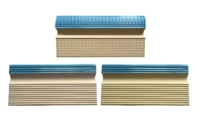 115x240mm Anti-Slip Glazed Ceramic Pool Edge Tiles - Blues
