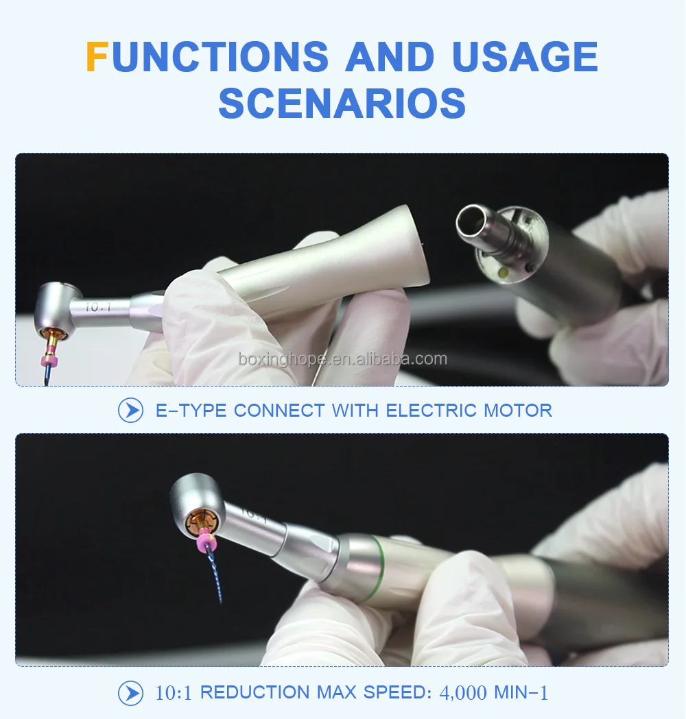 Dental 10:1 Contra Angle Hand File 90 Degree Reciprocating Rotate Head ...