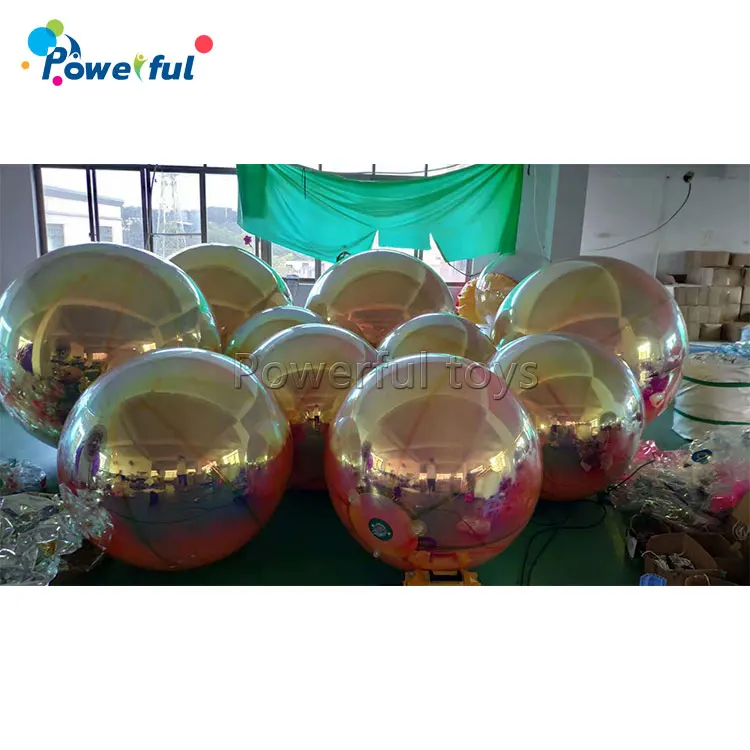 Customized Golden Colorful Mirror Ball Advertising Inflatable Mirror ...