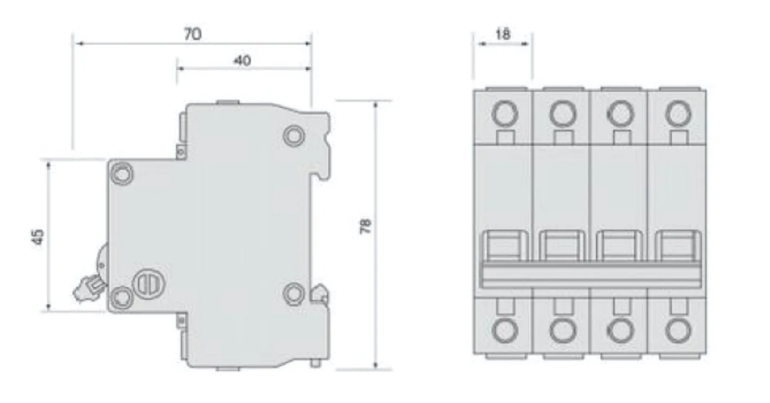 Iec Certified Type C Type D 6ka 4.5ka Modular Rail Installation 1a-63a 230/400v Ac Miniature ...