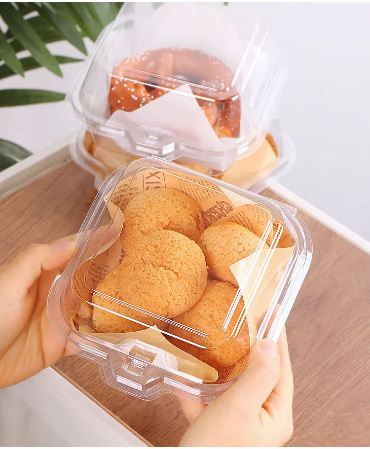 Transparent Square Disposable Plastic Dessert Box PET Material Food ...