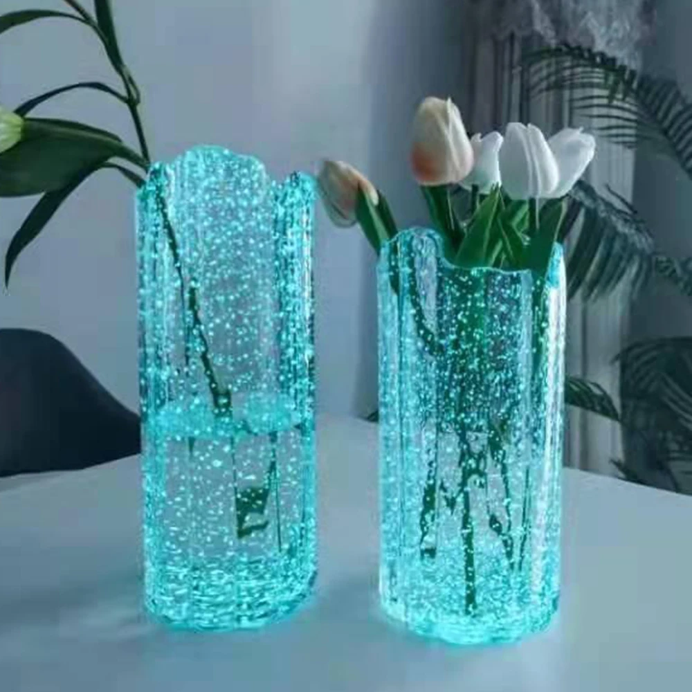 Wholesale Blue Clear Glass Vase Luminous Crystal Vases Flower Wedding wholesale-blue-clear-glass-vase-luminous-crystal-vases-flower-wedding