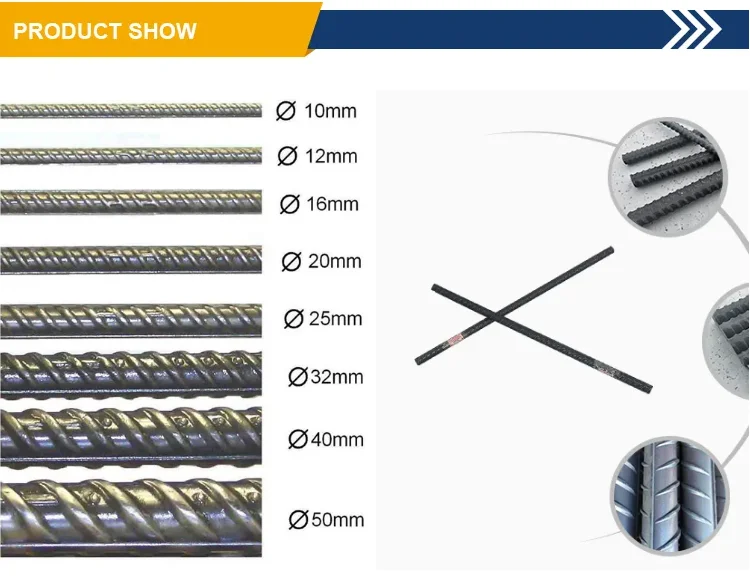 Custom Iron Reinforcing Bars/Deformed Steel Bars with ASTM A615 Grade ...