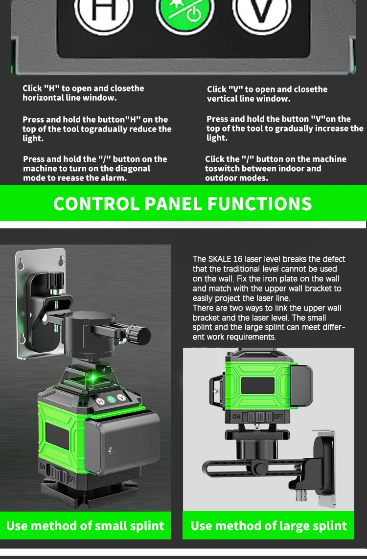 4d Self Leveling 360 Rotary 16 Line Green Laser Level 12 Line Laser ...