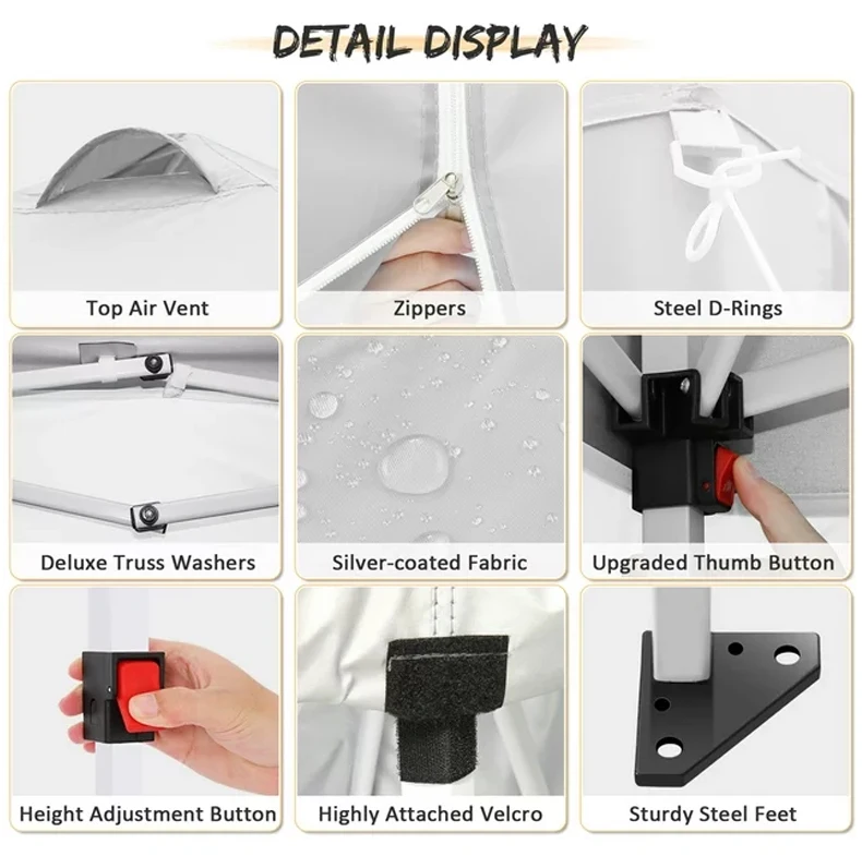 3x3m 10x10ft Easy Pop Up Folding Gazebo Canopy Trade Show Canopy Tent Gazebos With Window For ...