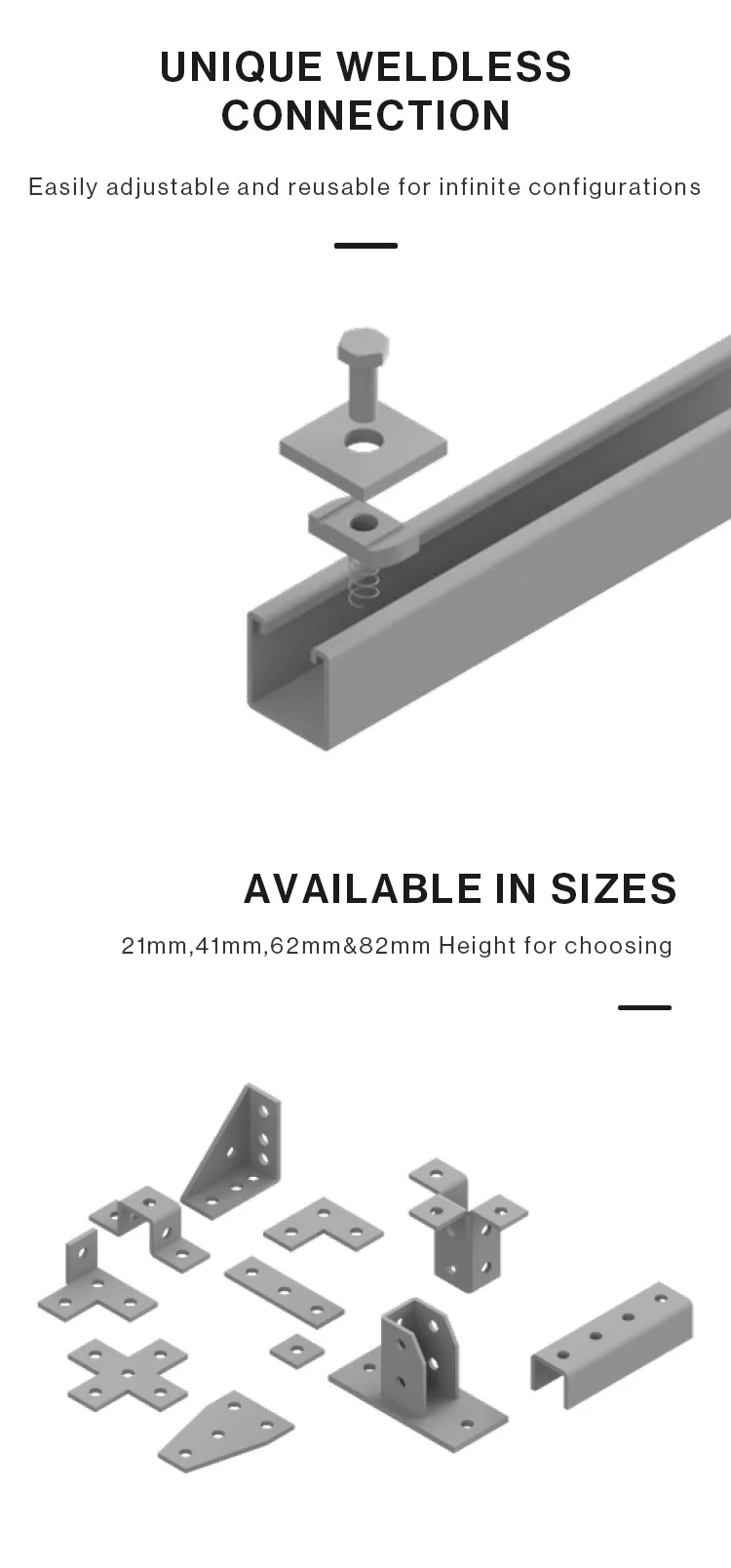 HDMANN Aluminium Solar Strut Channels - Durable & Versatile