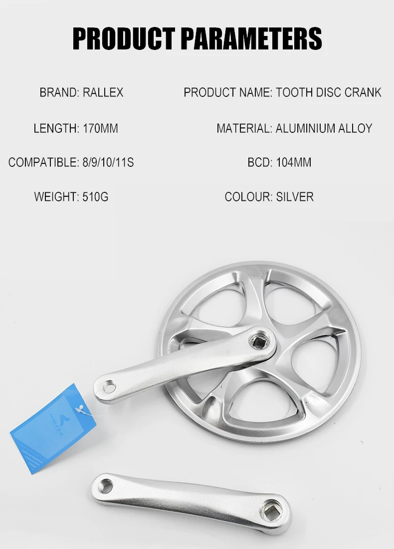 RALLEX 52T Bike CrankSet Aluminum Alloy Single Speed Track Foldable ...