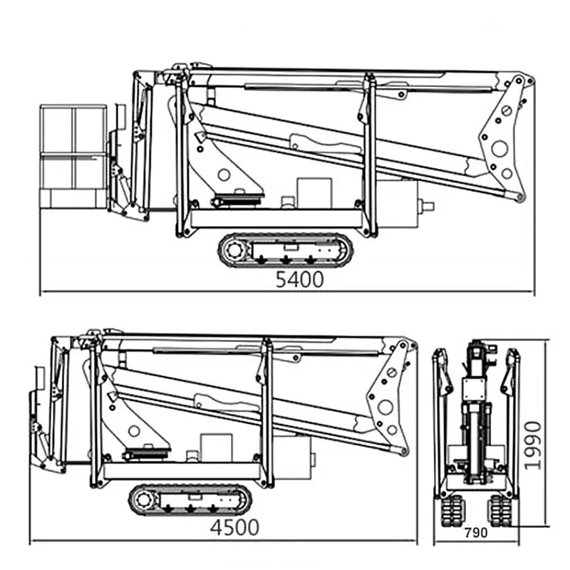 Outdoor Self-propelled Crawler Boom Lift 360-degree Rotating Boom ...