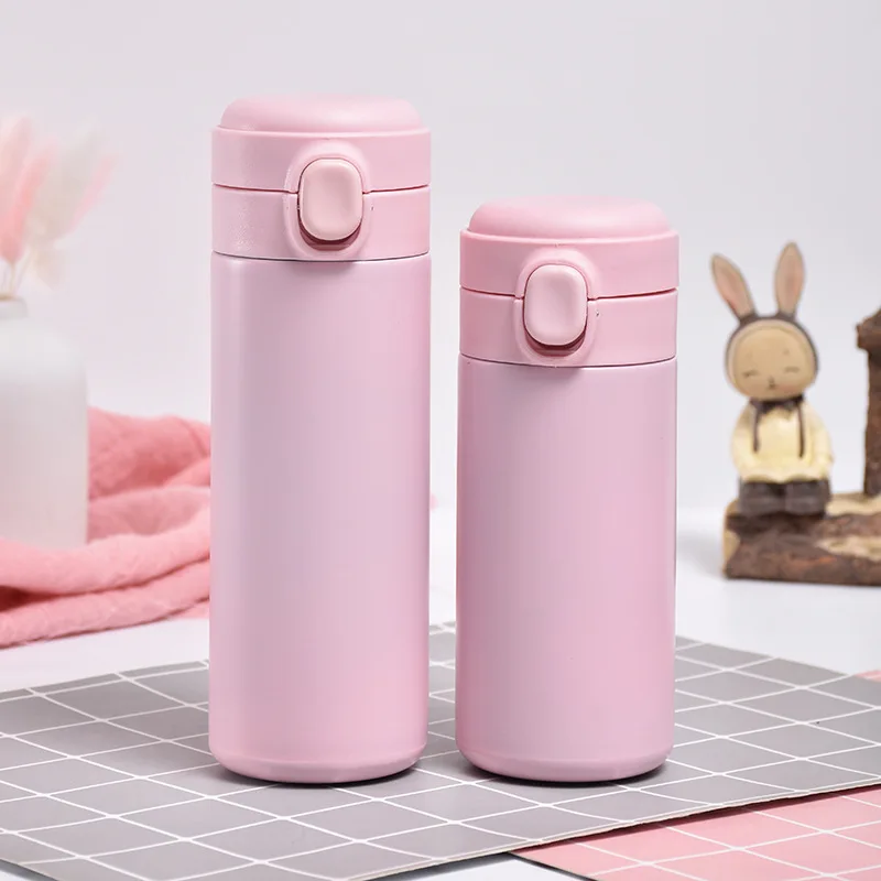 Thermos Stainless Steel 320ml 420ml Pop Up Push Button Insulated Cute ...