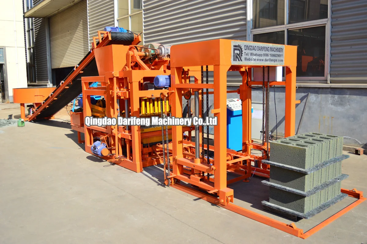 Sand Fly Ash Cinder Hourdis Curbstone Paver Block Making Machinery Qt4-25 Block Machine Making ...