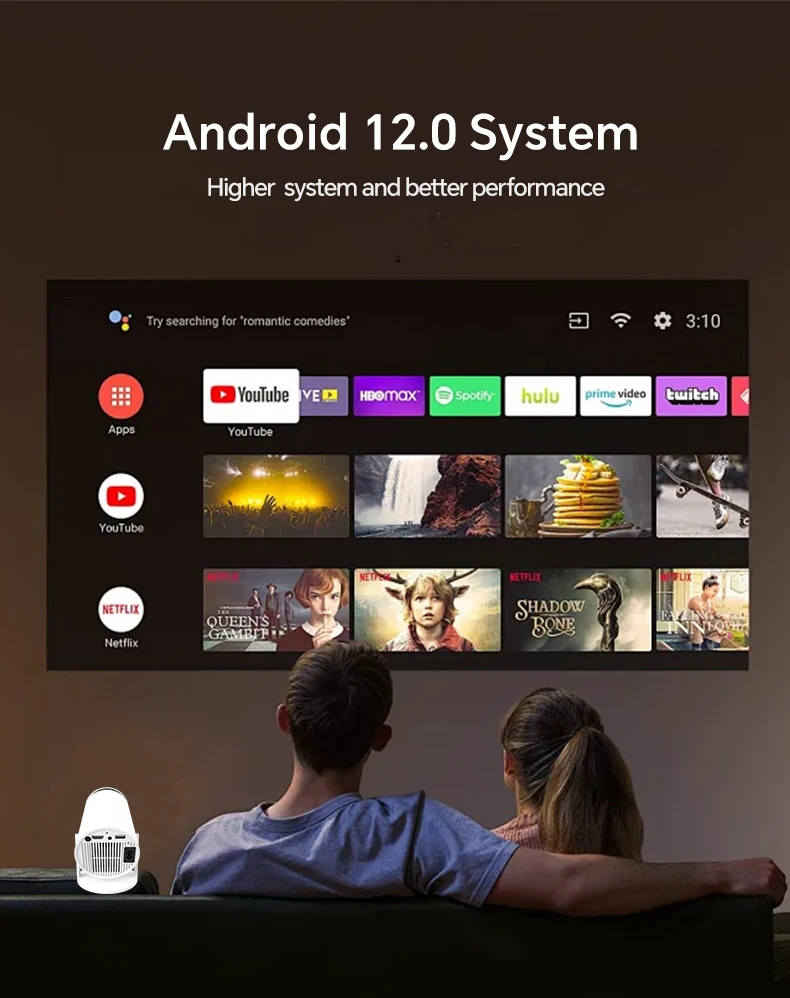 TXCZ HY300 Smart Projector - Ultra Fast Wifi6g & 4K HD