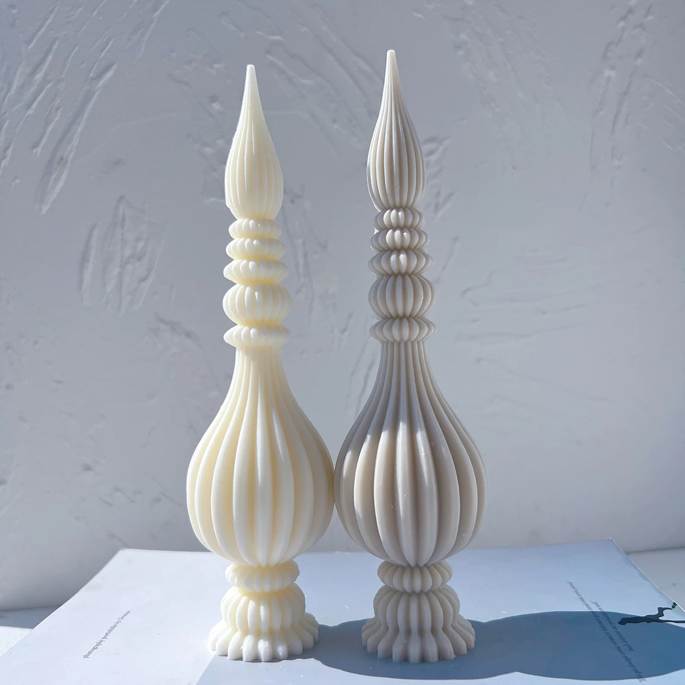 Tall Ribbed Pillar Candle Molds - Sustainable DIY Options