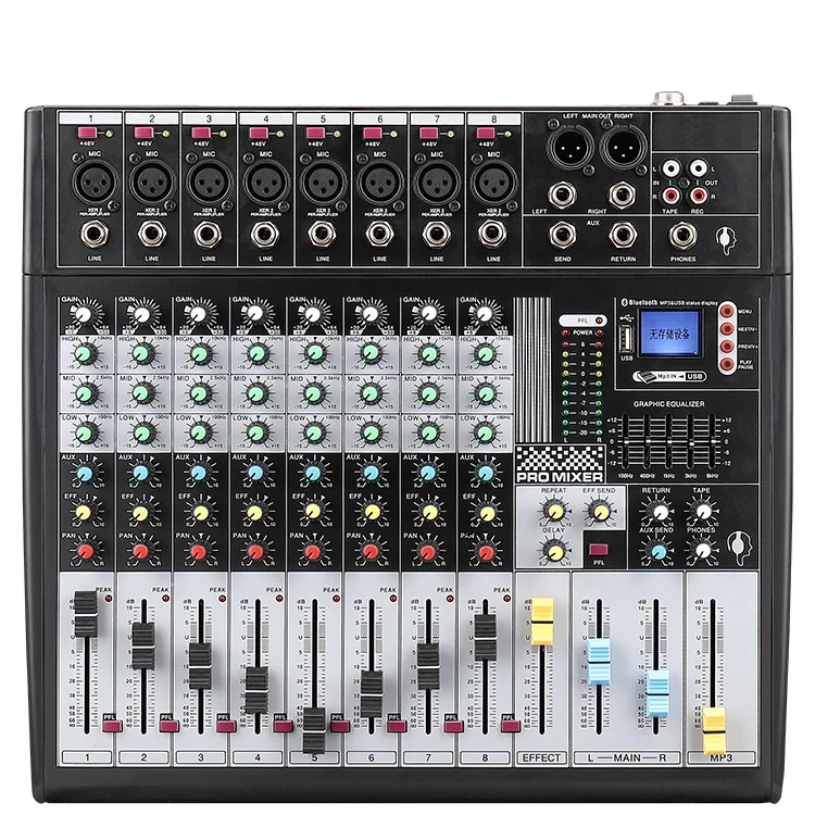 AK80S 8 Channels Bluetooth Console Mixer - High Quality Audio