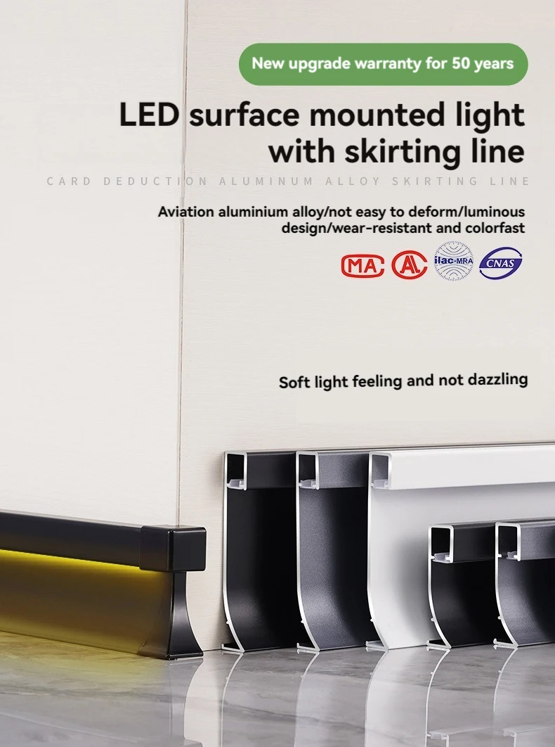 Factory Custom Wall Gold Brushed Aluminium Alloy Side Floor Skirting ...