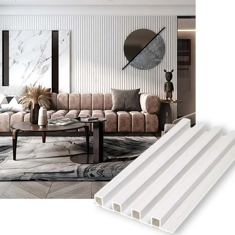 Wooden Grain Pvc Wpc Grille Wall Panels Fluted Wall Board Wood Plastic ...