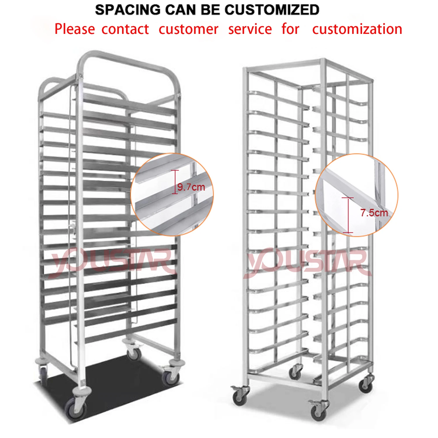 201 Stainless Steel Bread Trolley Cooling Rack for Baking Kitchen ...