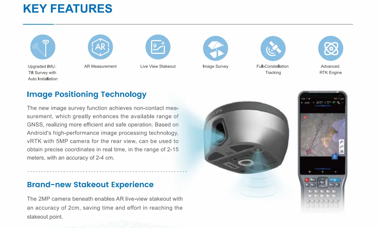 Seamless Switch of 360-degree AR Stakeout 1408 Channels Hi-target Vrtk2 ...