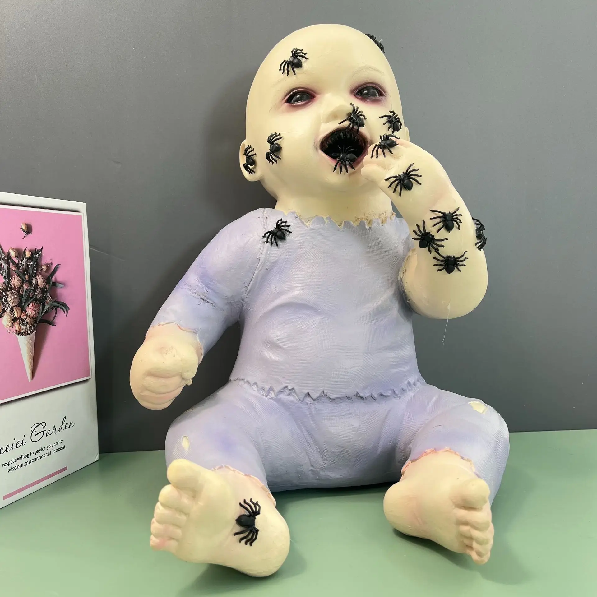 Latex Creepy Spider Doll For Haunted Houses Props And Halloween Party ...