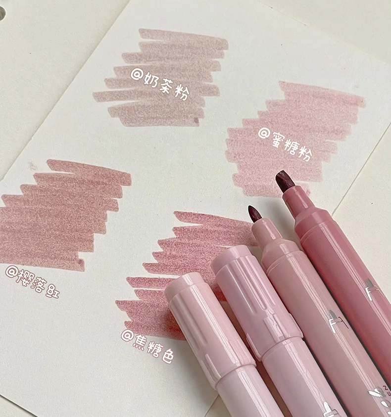 Cute Gradient Double Tips Block Highlighters - 12 Colors