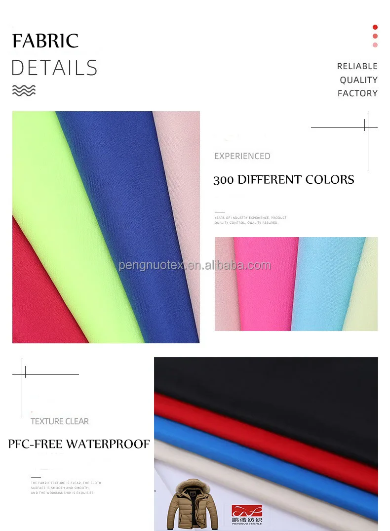 PFC Free Bionic Finish 75D 240T Polyester Pongee Fabric