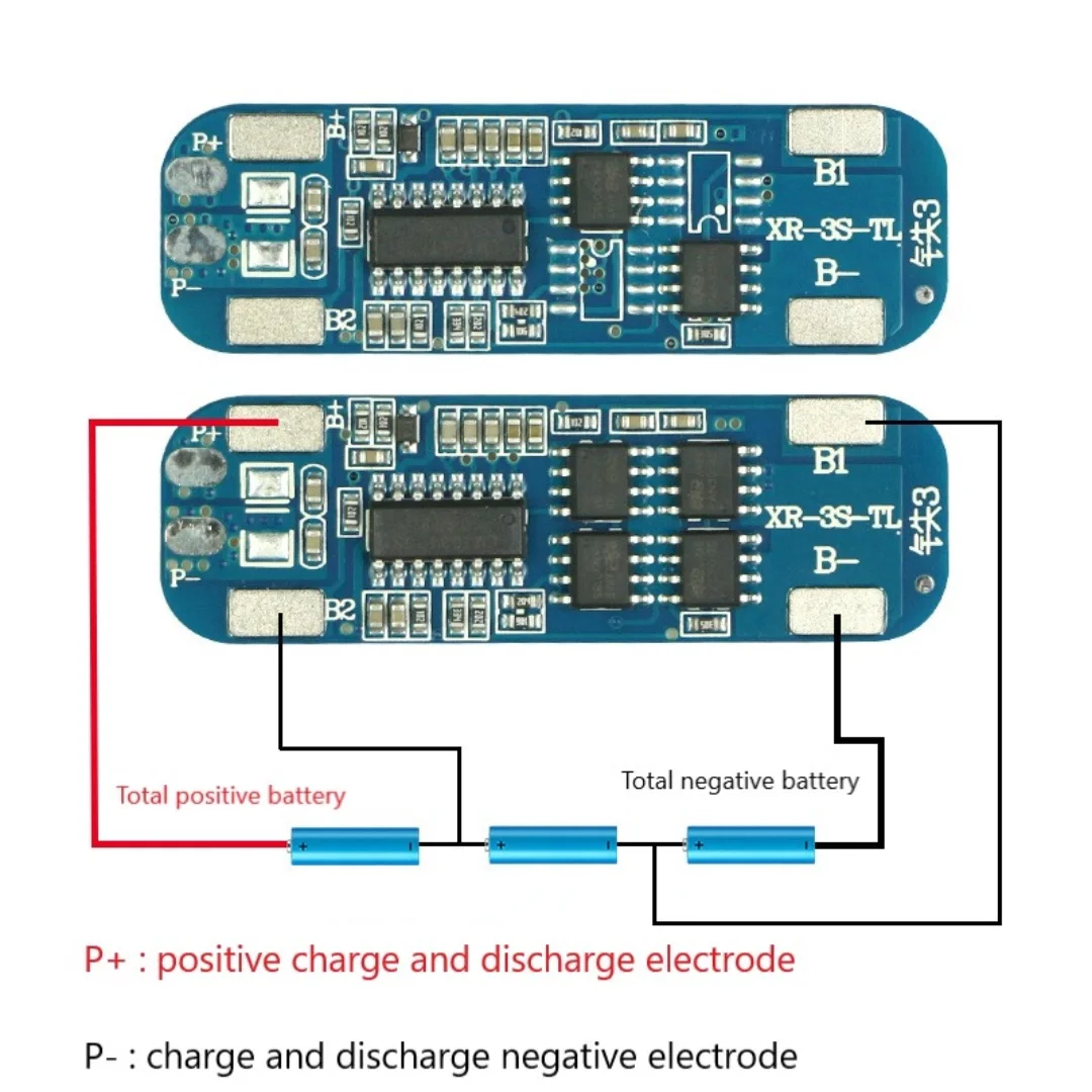 3s 9v Continuous Output Current 5a 10a 18650 Battery Bms Protection ...