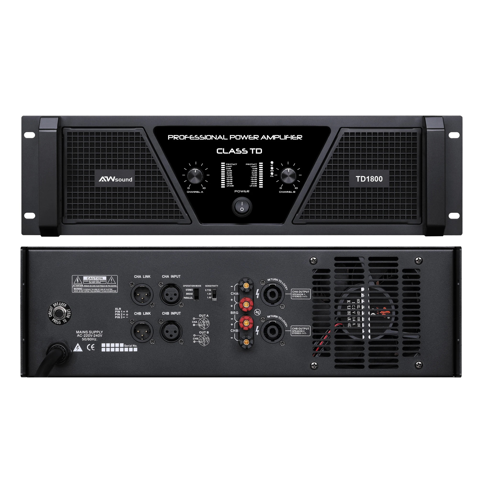 Genuine Power Amplifier TD2500 - 1800 Watts for Outdoor