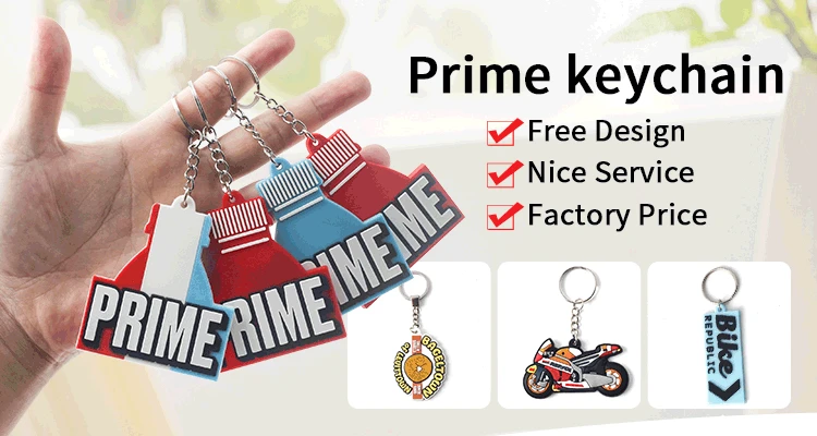 Promotional Gifts 2d Brand Name Logo Soft Rubber Prime Keyring For ...