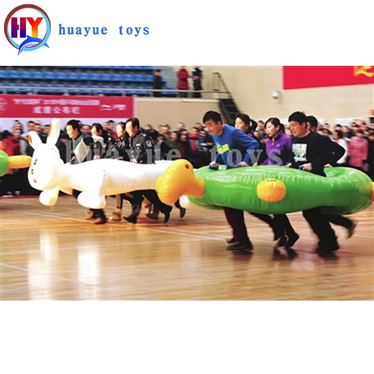 Outdoor Team Building Games Inflatable Rabbit And Turtle Model Ring ...