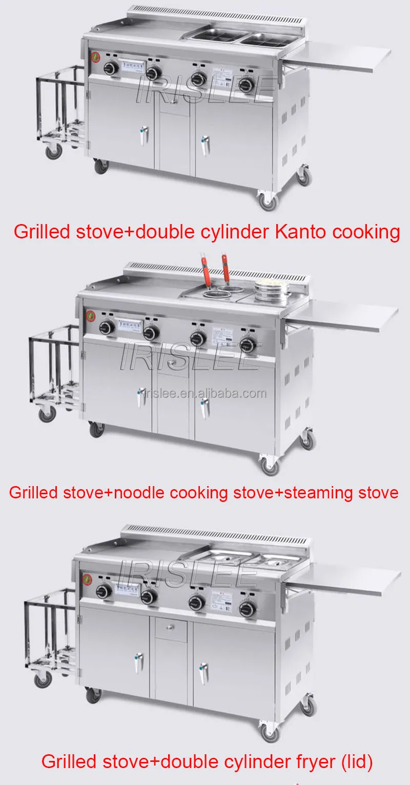 Kanto Commercial Gas Deep Fryer & Teppanyaki Griddle Machine Oem