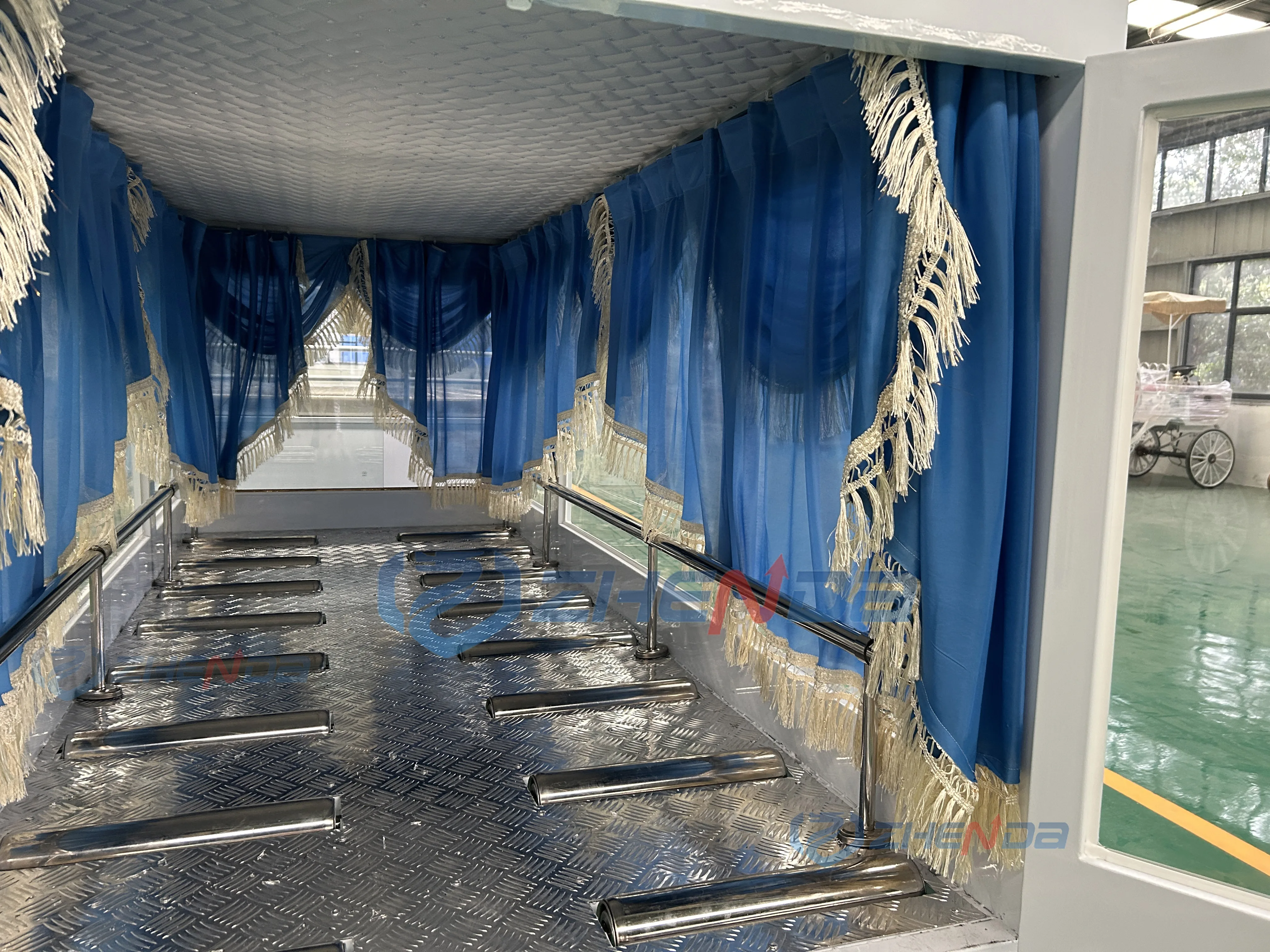 White Electric Funeral Hearse Cart American Funeral Hearse Wagon ...